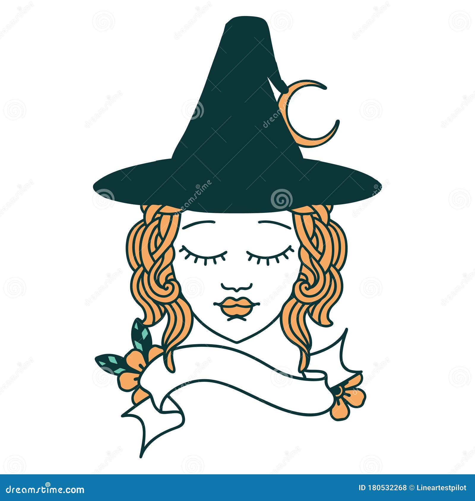 Human Witch Character Face Illustration Stock Vector - Illustration of ...