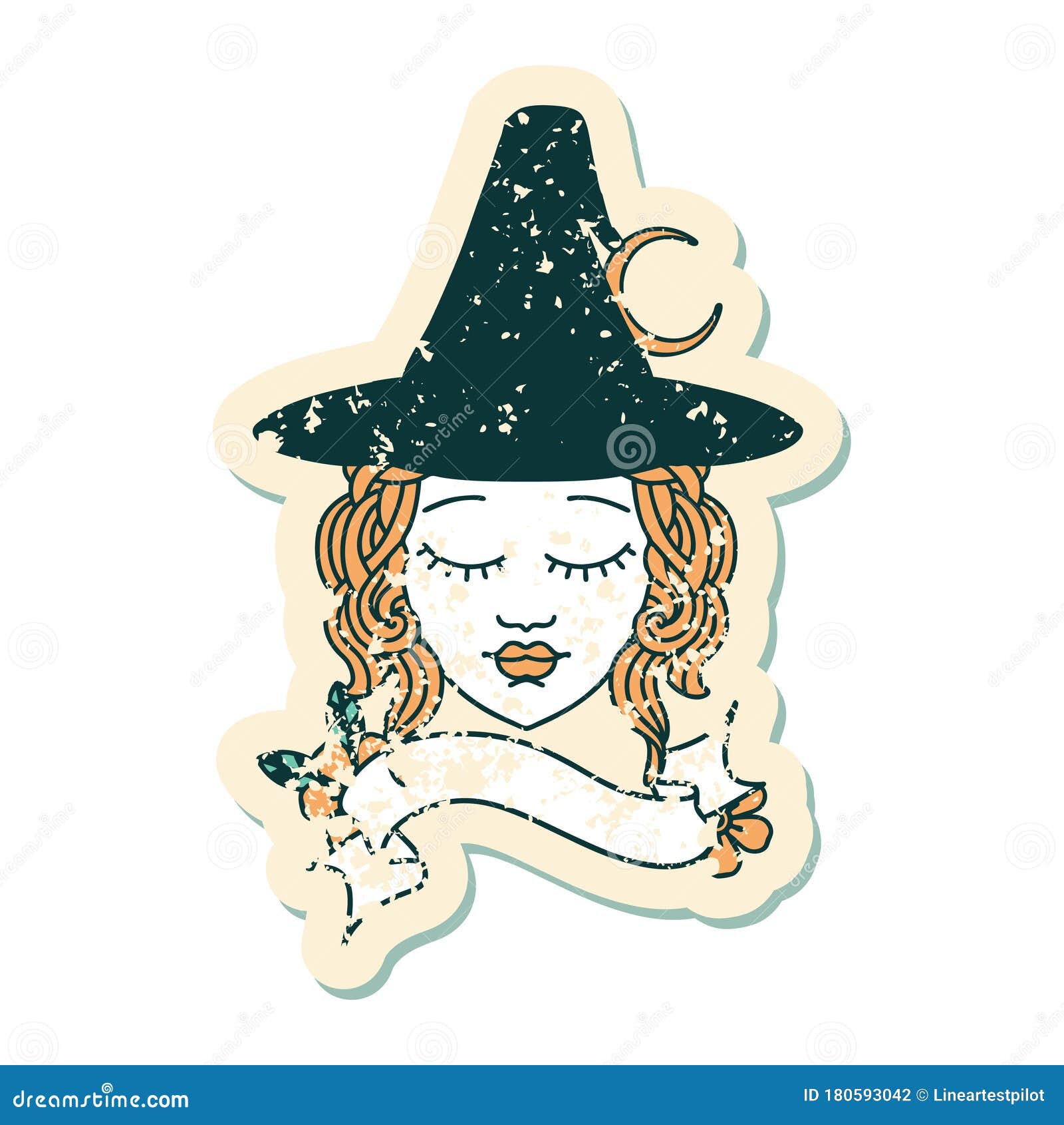 Human Witch Character Face Illustration Stock Vector - Illustration of ...