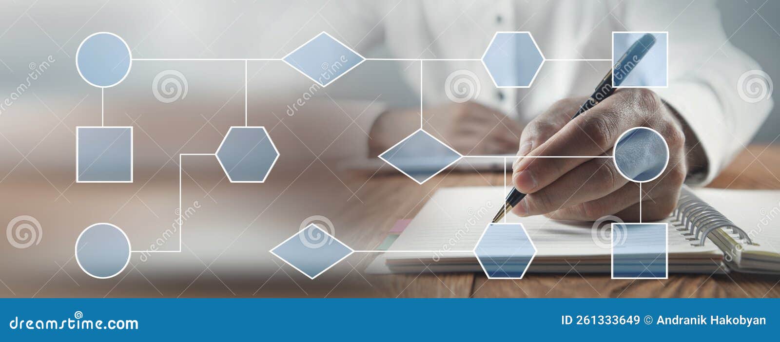 Human Working in Flowchart. Business Process Concept Stock Image ...