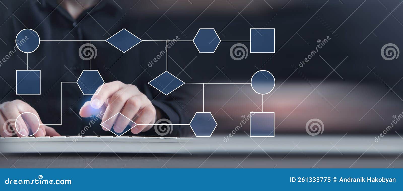 Human Working in Flowchart. Business Process Concept Stock Image ...