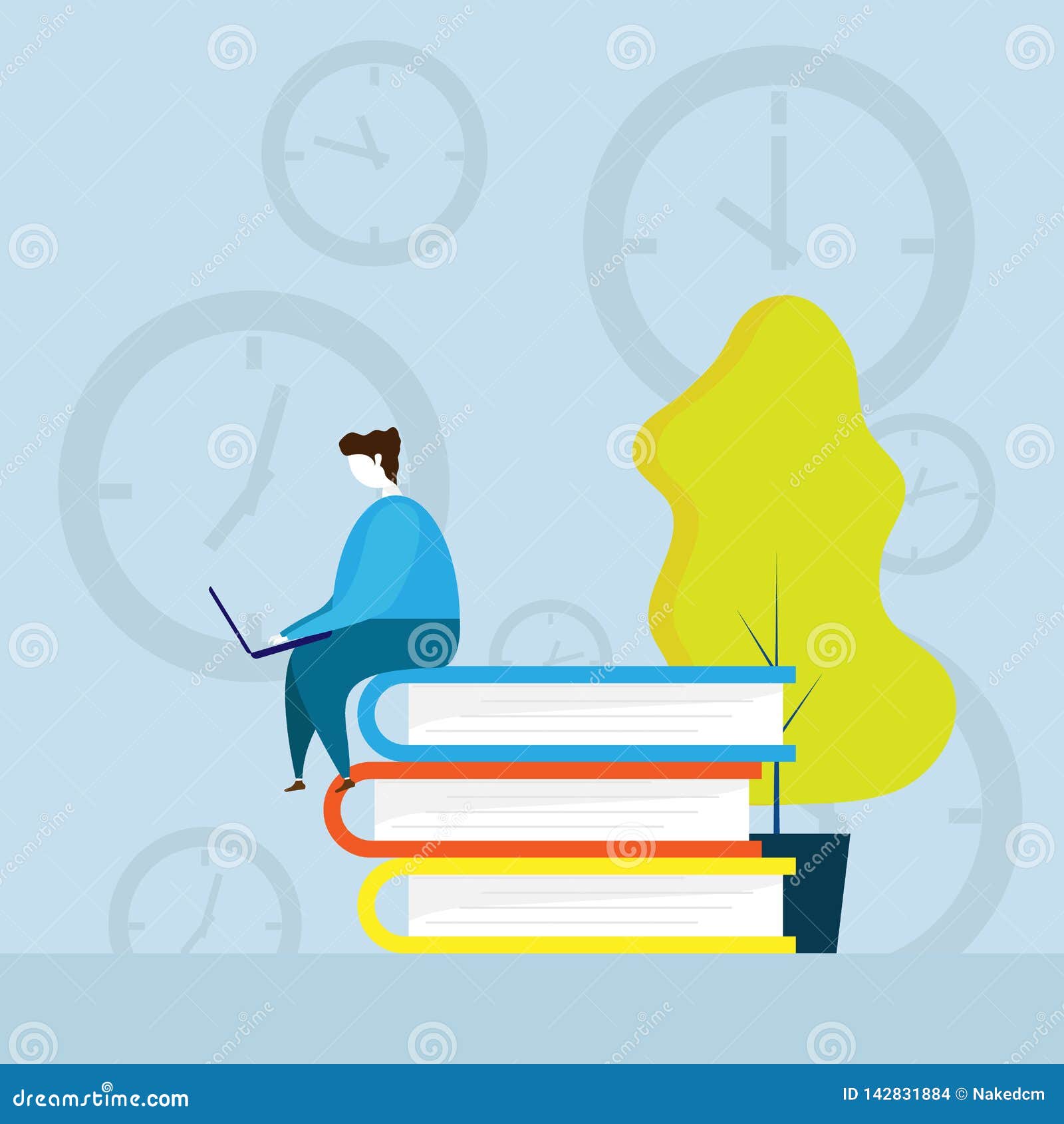 Human working with times stock vector. Illustration of hurry - 142831884