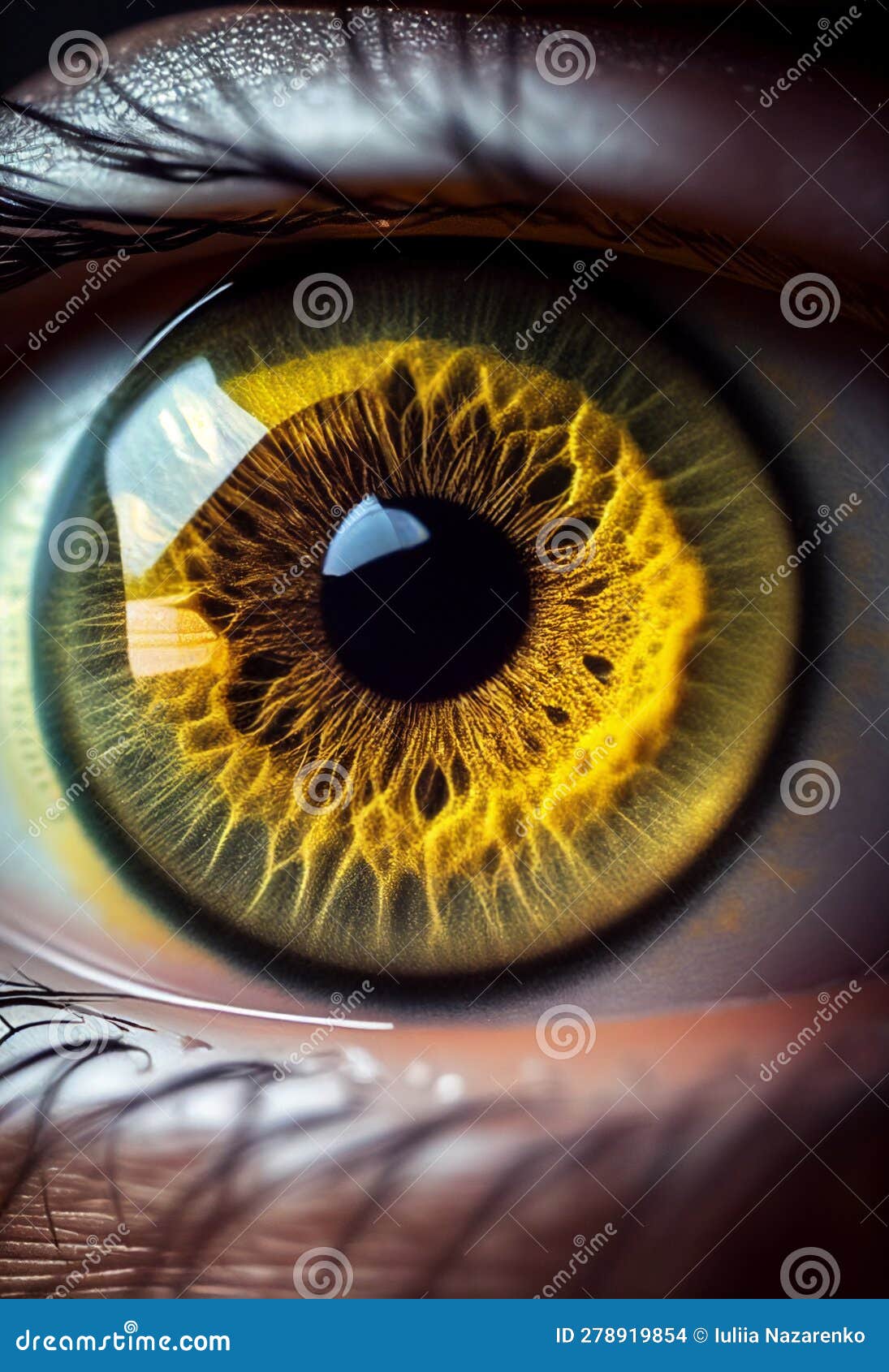 Human Yellow Eye Close Up. AI Generated Stock Illustration ...