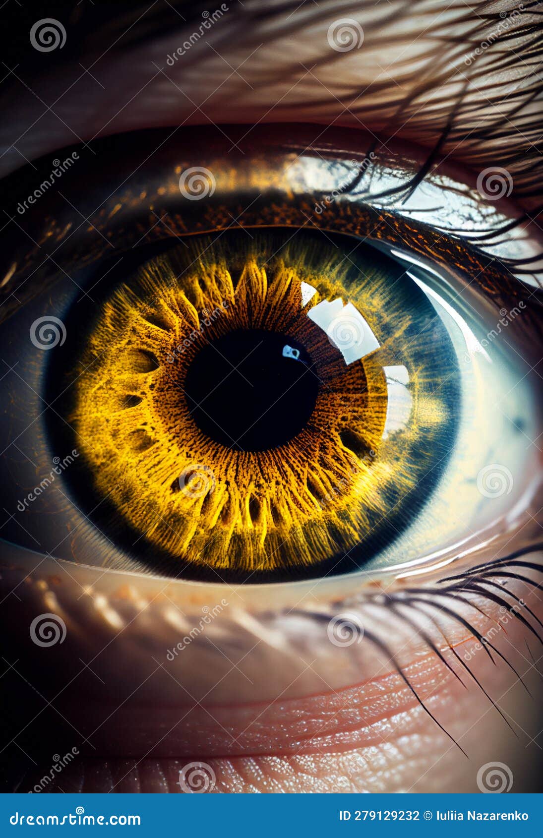 Human Yellow Eye Close Up. AI Generated Stock Illustration ...