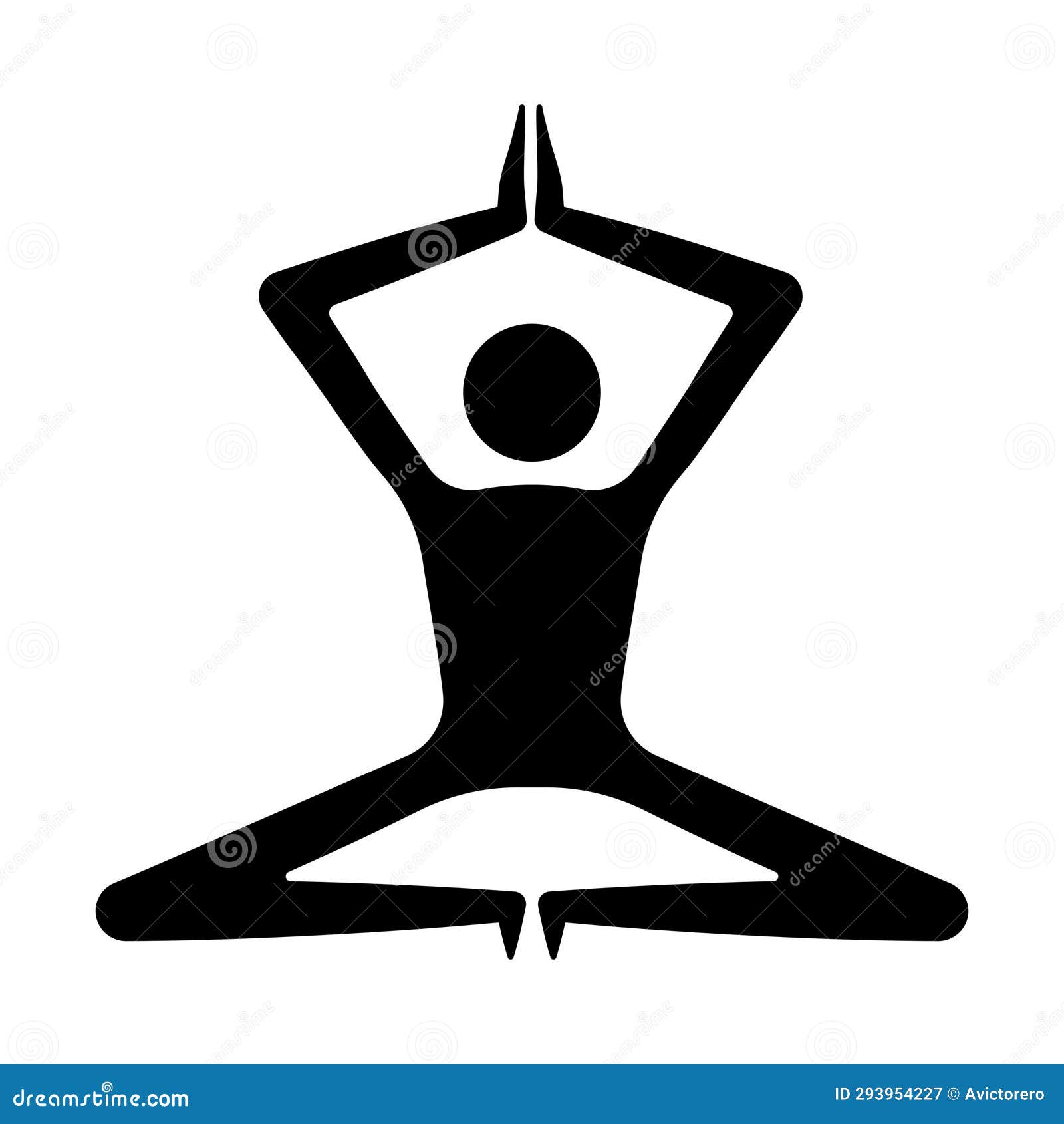 Human Yoga Pose Icon Symbol Stock Vector - Illustration of chakra, body ...