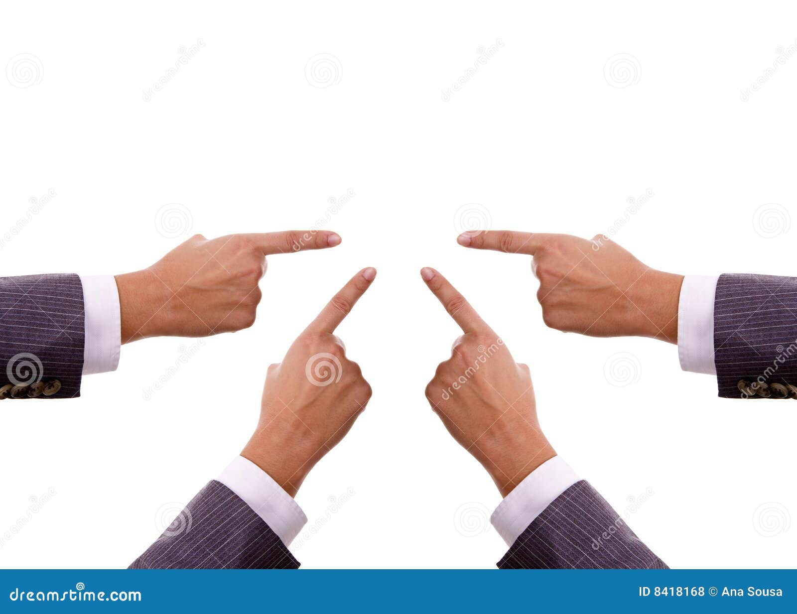 Humand Hands Pointing To Center Stock Photo - Image of point, center ...