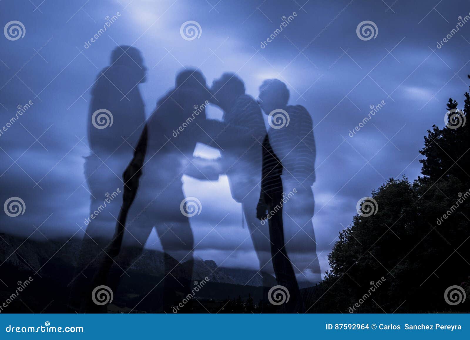 Humane Silhouette in the Countryside Stock Photo - Image of marriage ...