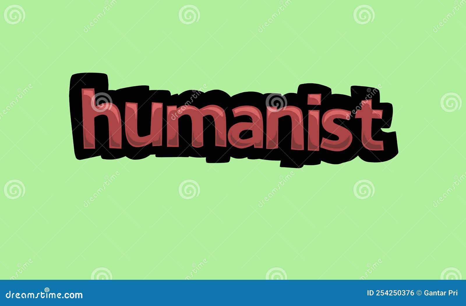 HUMANIST Writing Vector Design On A Green Background | CartoonDealer ...