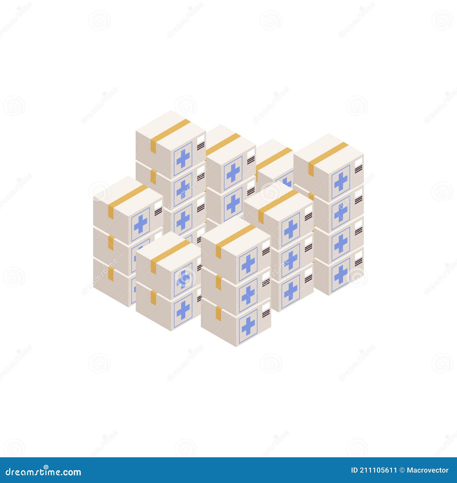 Humanitarian Aid Boxes Composition Stock Vector - Illustration of ...