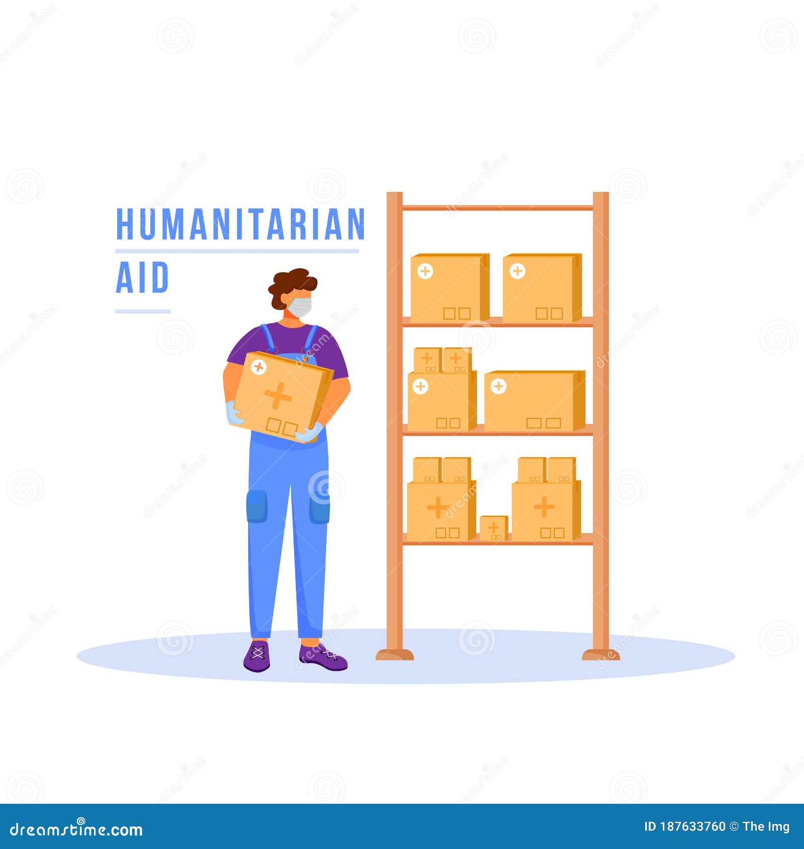 Humanitarian Aid Flat Color Vector Faceless Character Stock Vector ...