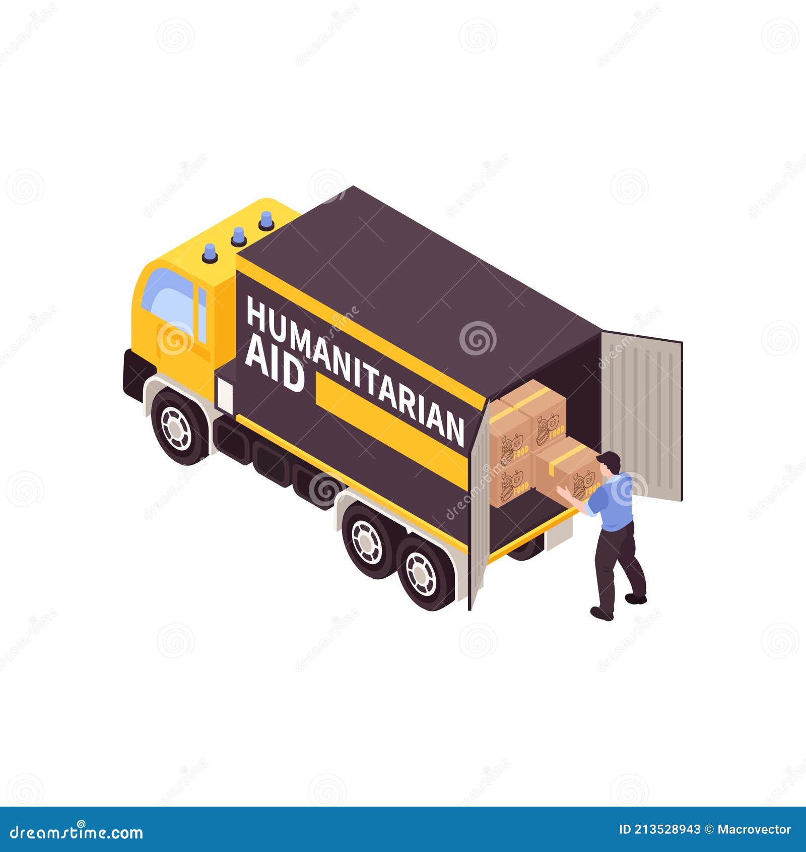Humanitarian Aid Truck Composition Stock Vector - Illustration of ...