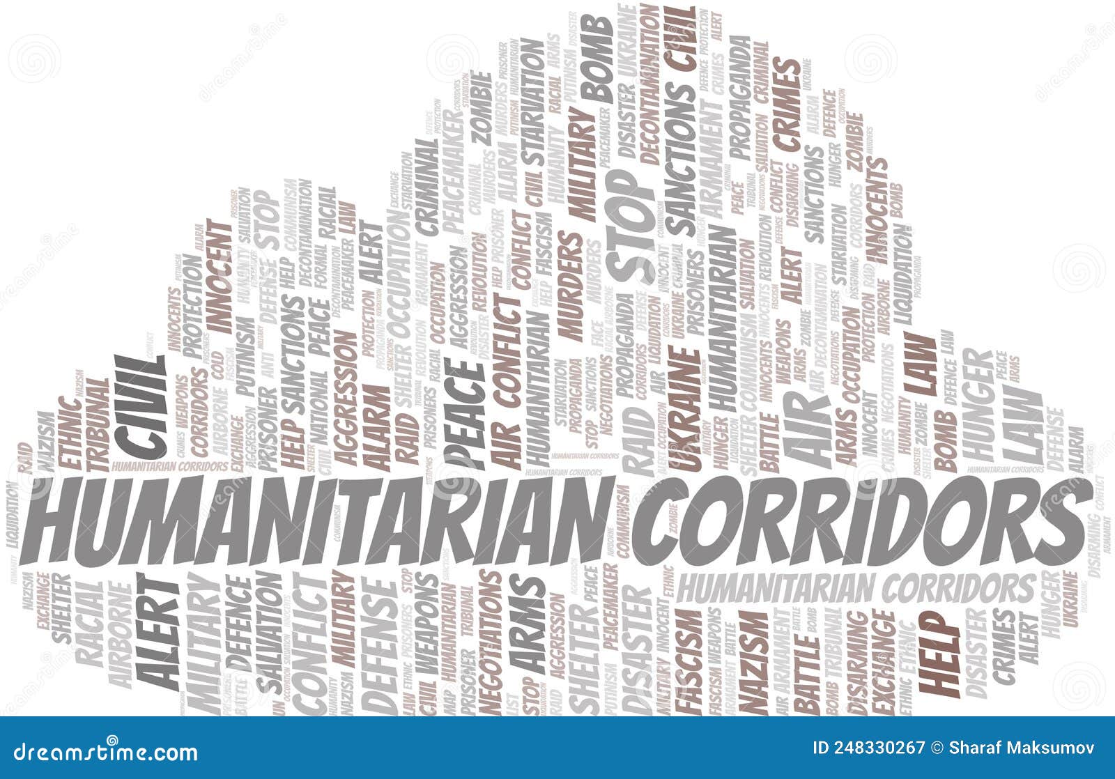 Humanitarian Corridors Word Cloud. Vector Made with the Text only ...
