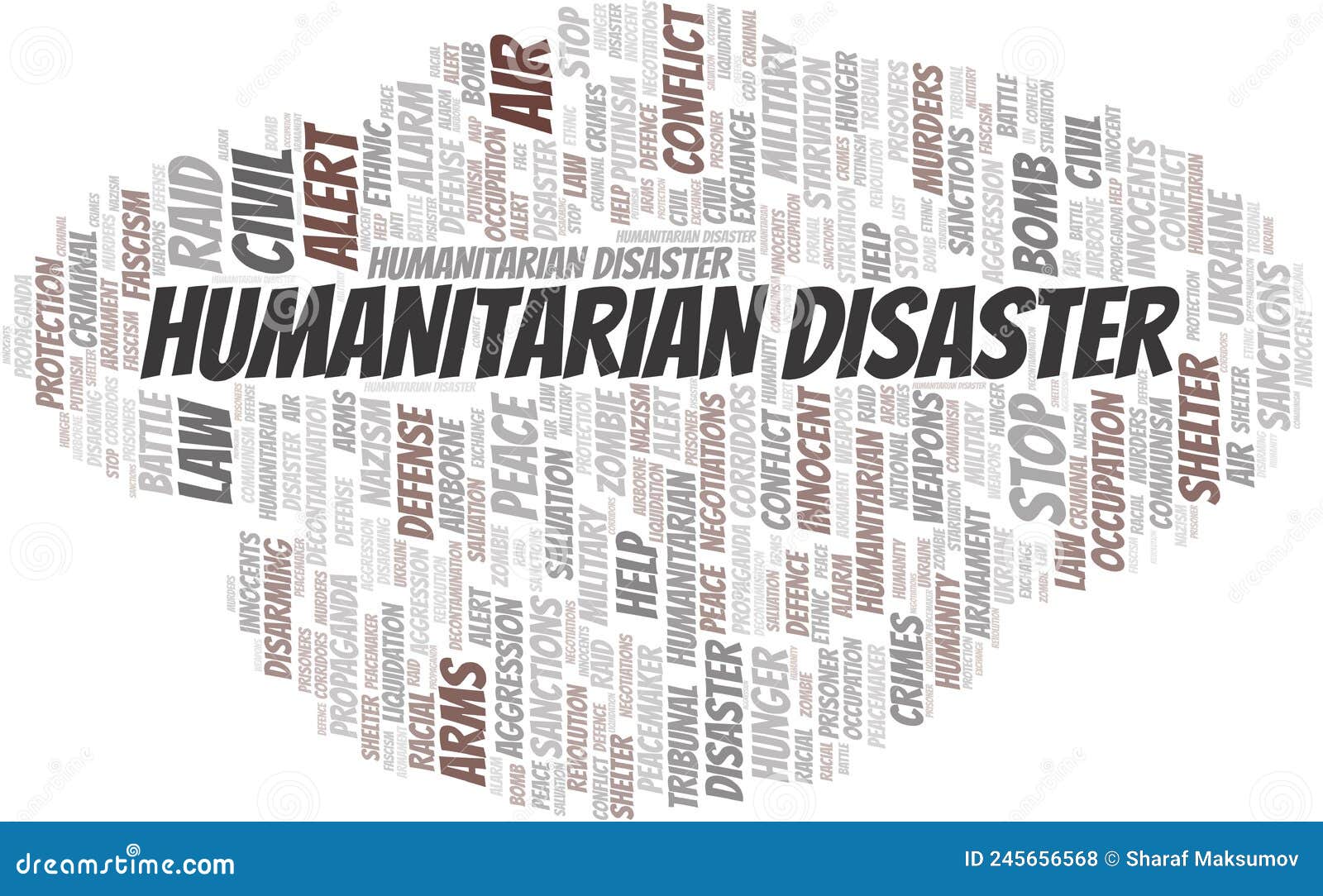 Humanitarian Disaster Word Cloud. Vector Made with the Text only. Stock ...
