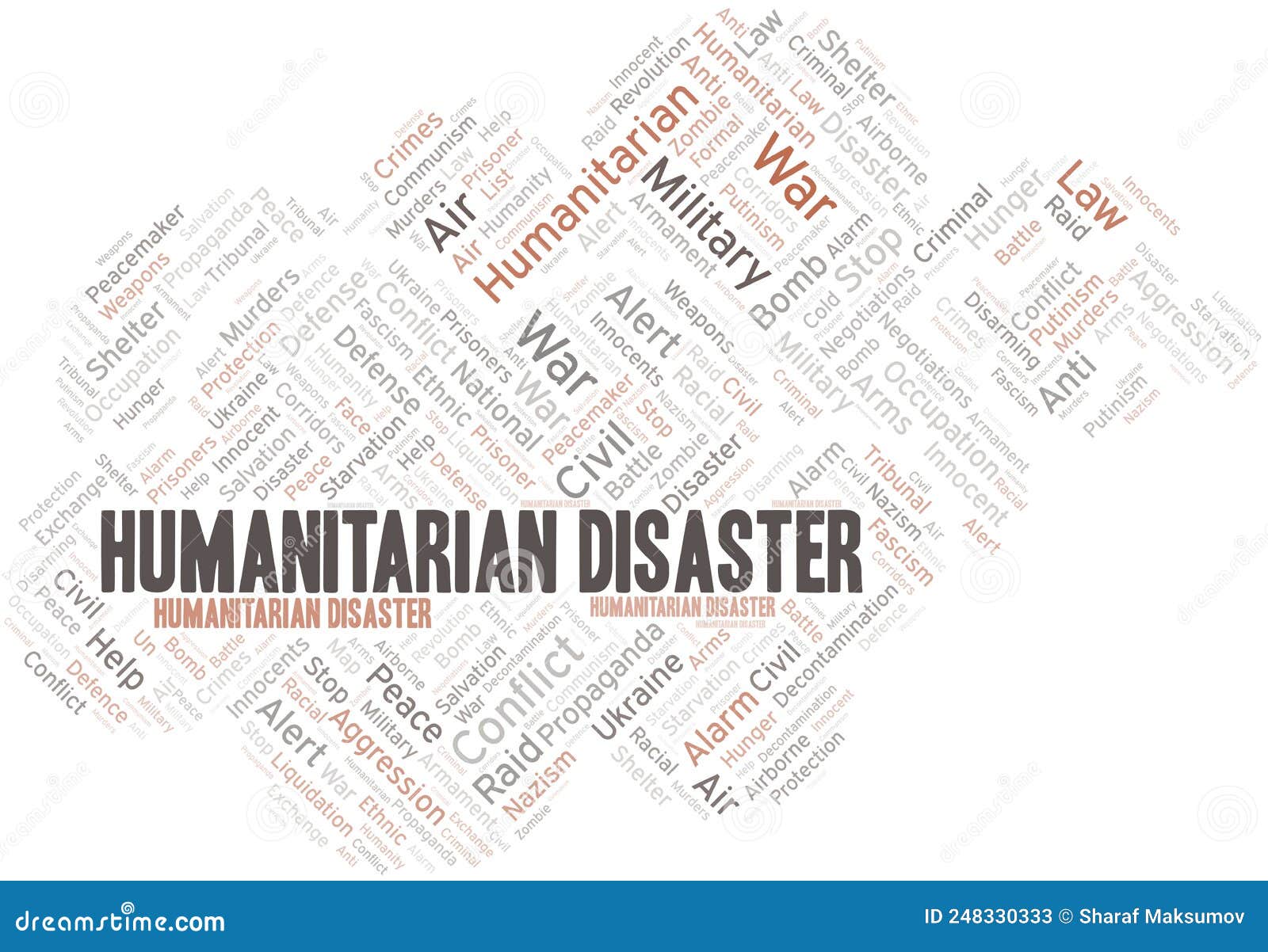 Humanitarian Disaster Word Cloud. Vector Made with the Text only. Stock ...