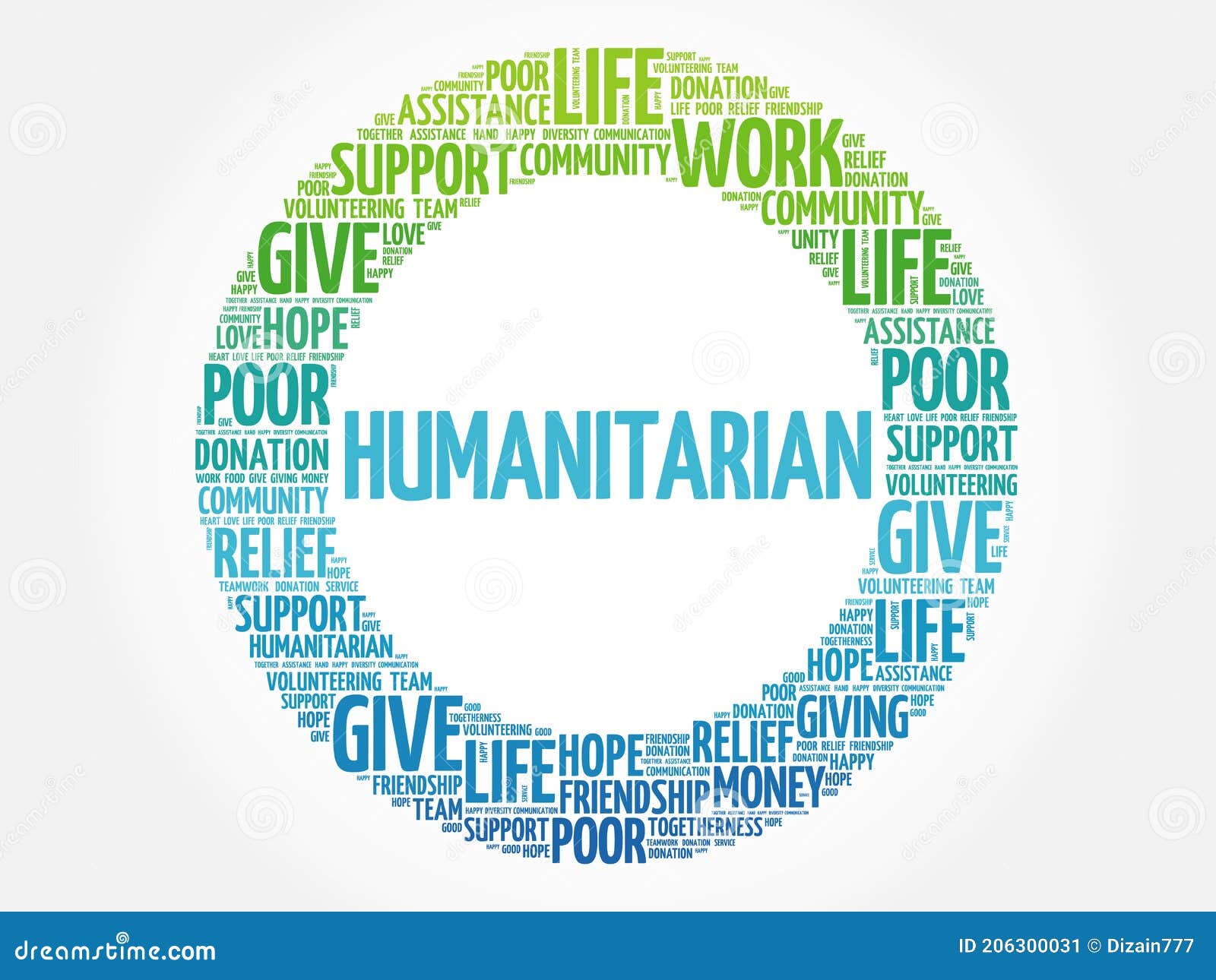 Humanitarian Word Cloud Collage Stock Illustration - Illustration of ...