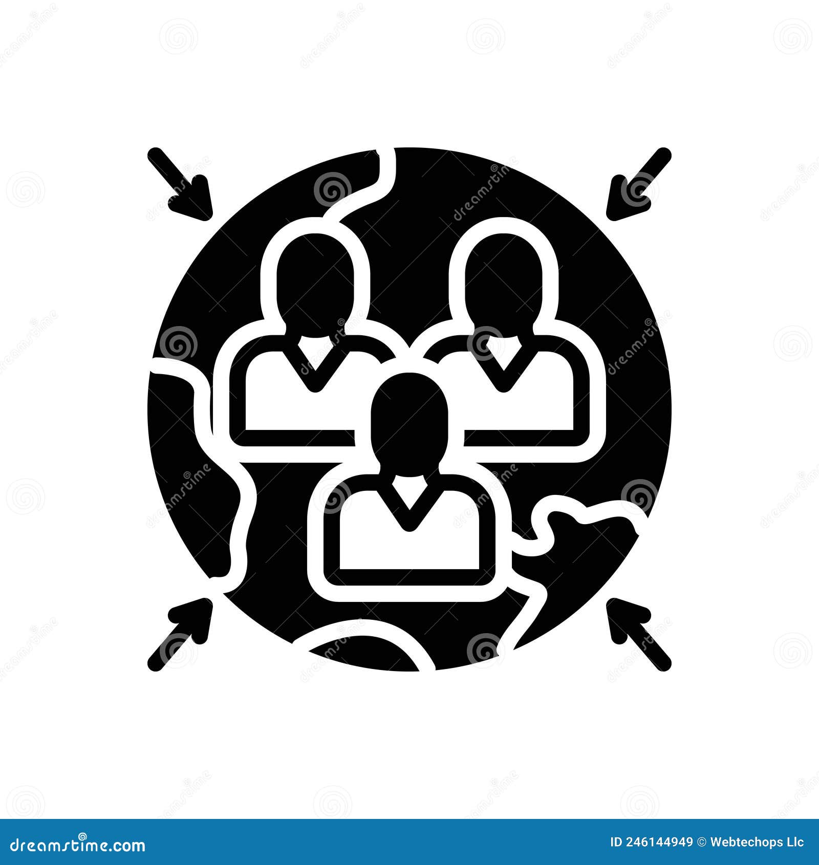 Black Solid Icon for Humanities, Mankind and People Stock Vector ...