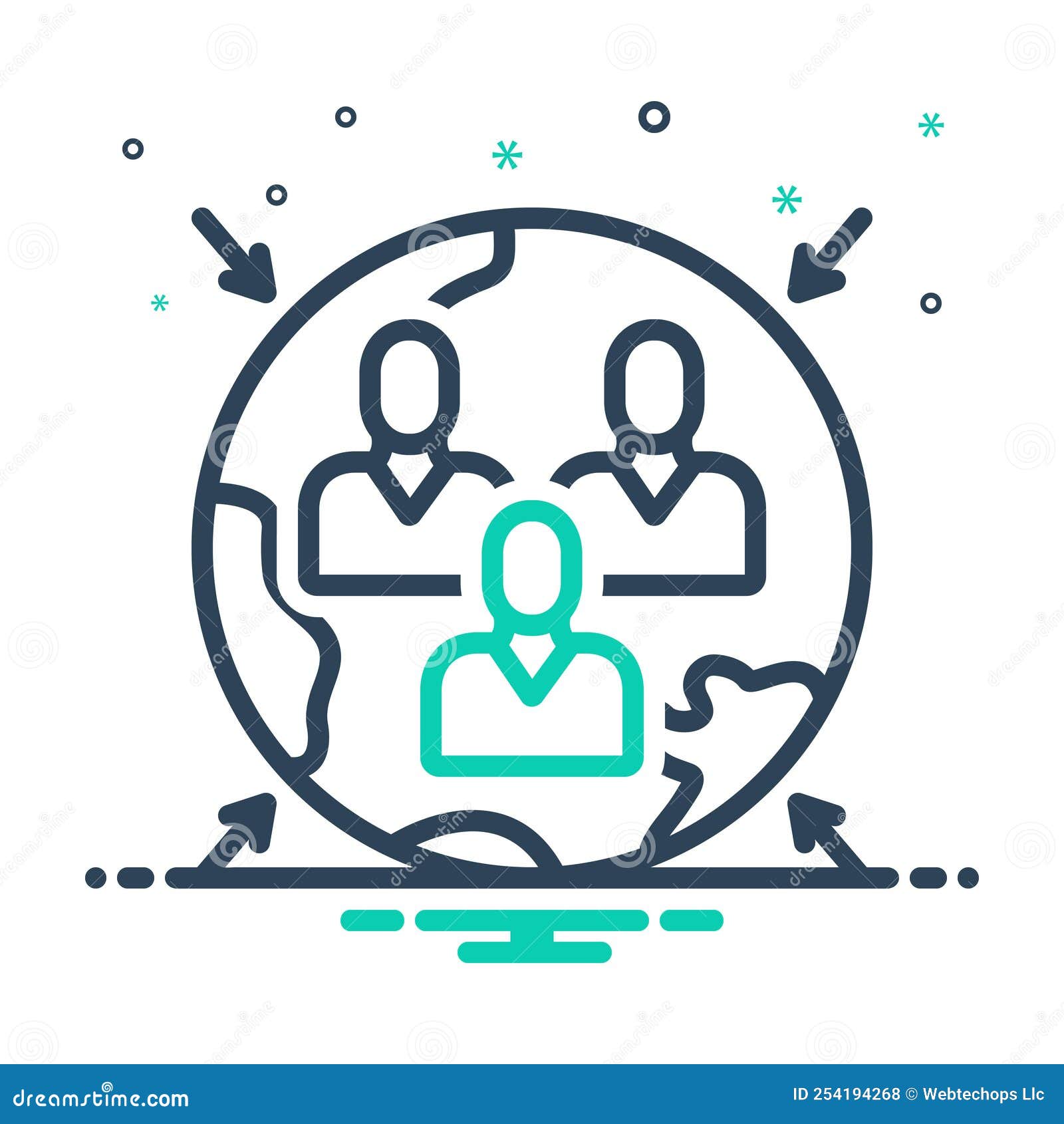 Mix Icon for Humanities, Mankind and People Stock Illustration ...