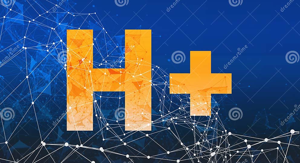 Humanity Plus Theme with Abstract Network Lines Stock Image - Image of ...