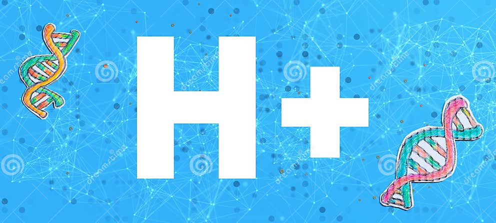 Humanity Plus Theme with DNA and Abstract Lines Stock Image - Image of ...