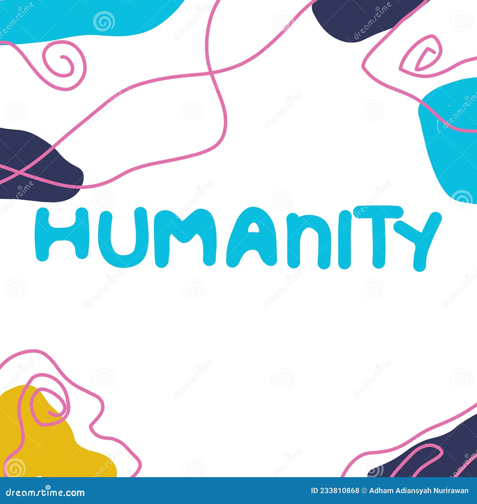 Humanity Poster with Typography Doodle Adn Abstract Picasso Style ...