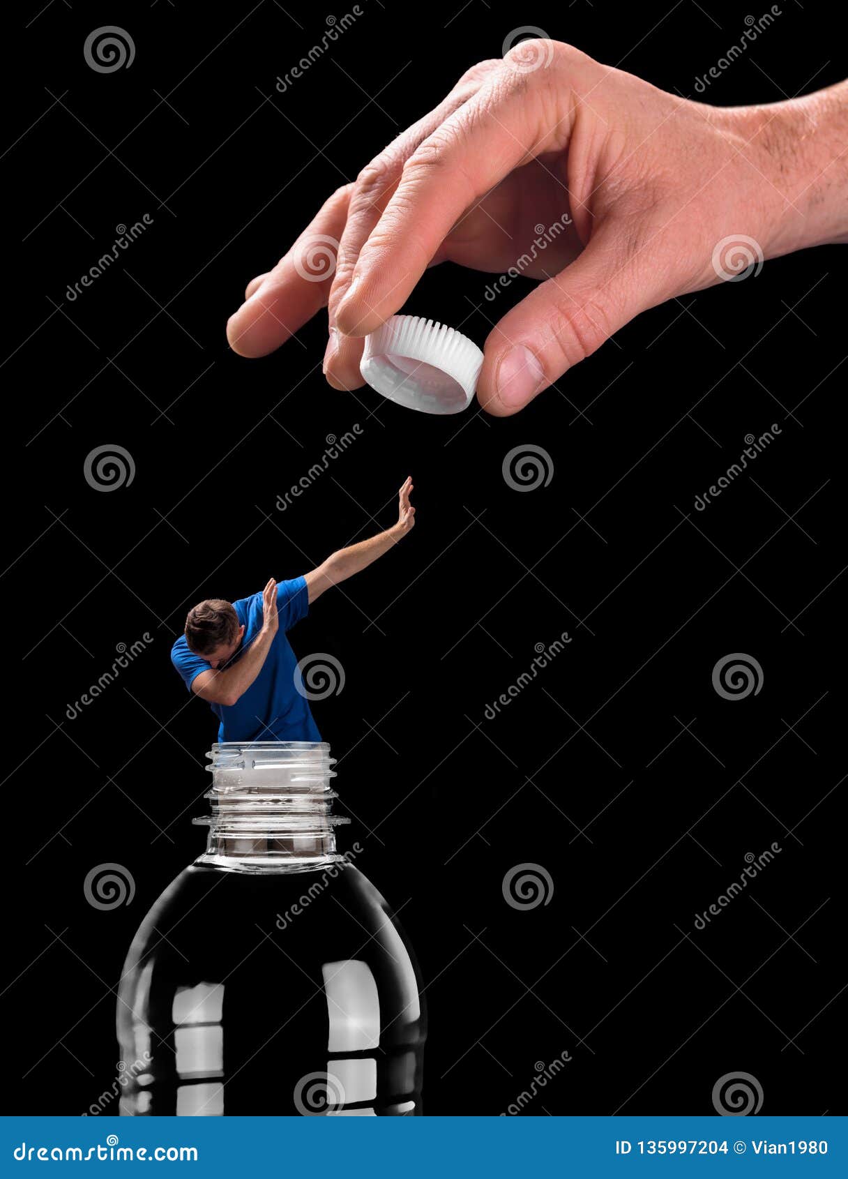 Humanity Trapped in a Plastic Trash Stock Photo - Image of life, save ...