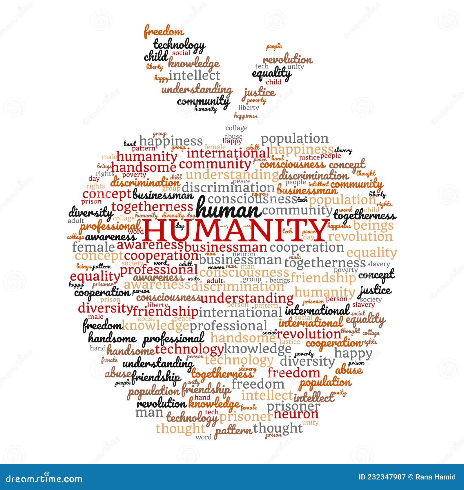 Humanity Word Cloud Concept with Apple Symbol Stock Vector ...