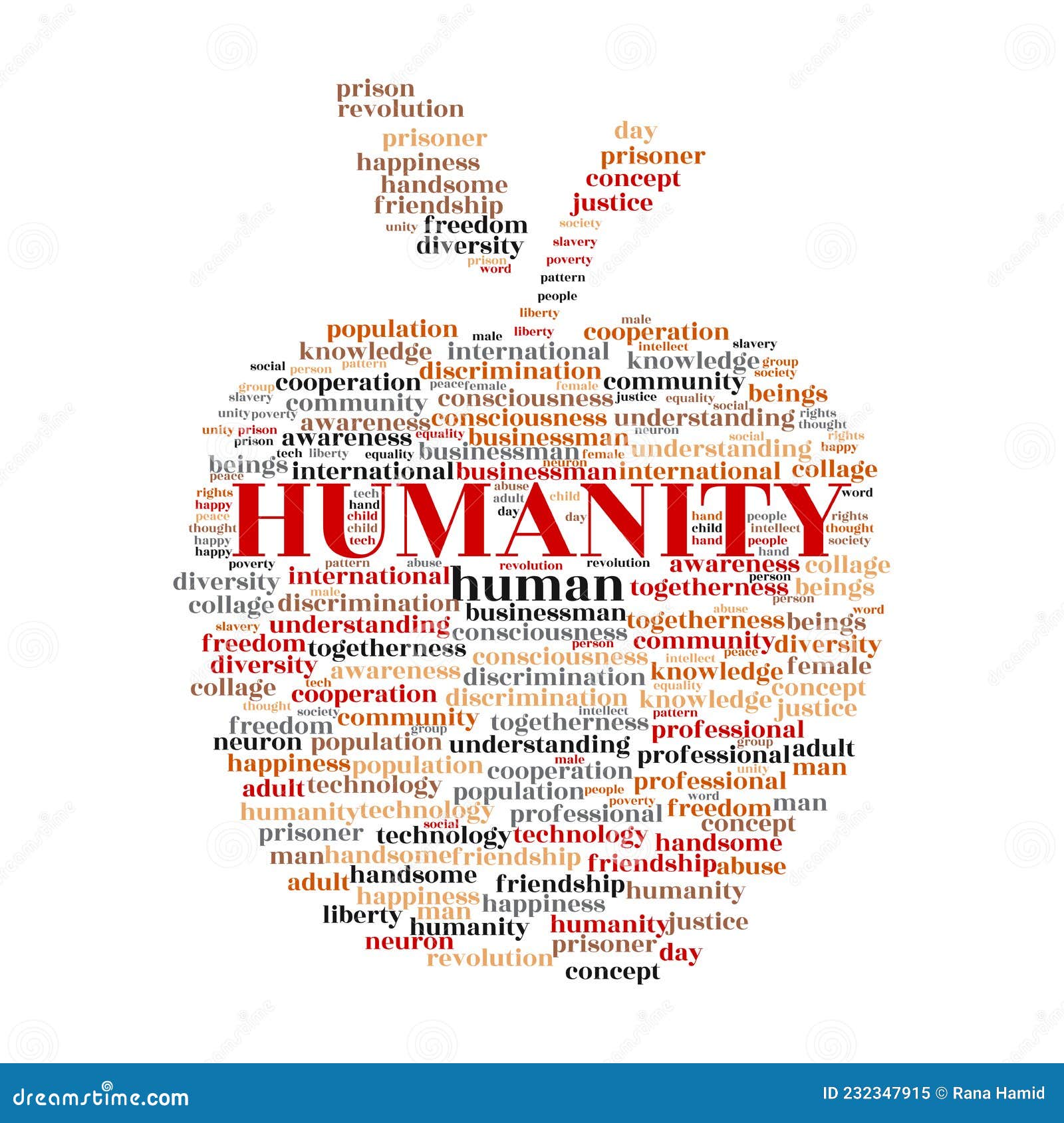 Humanity Word Cloud Concept with Apple Symbol Stock Vector ...