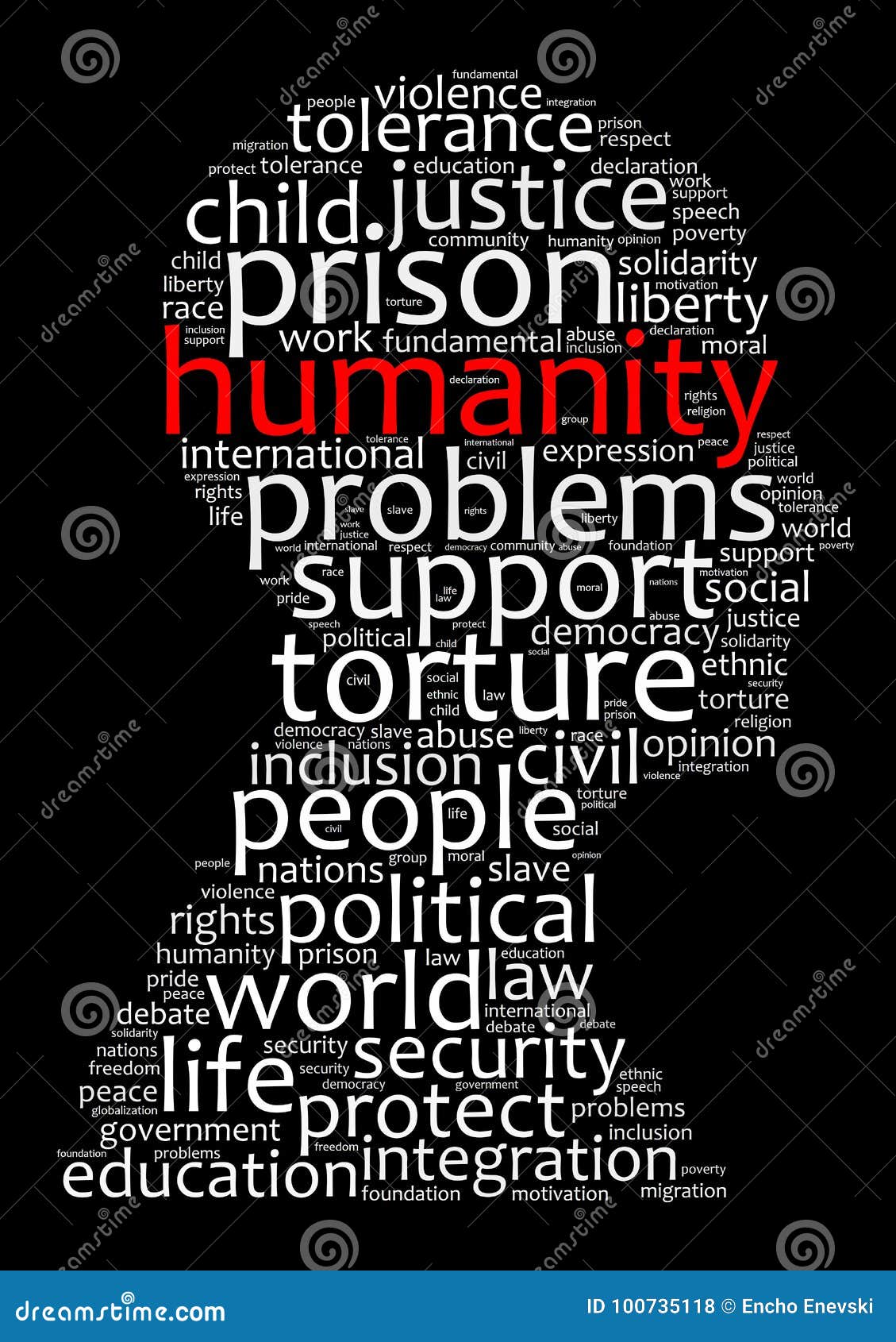 Humanity Word In One Continuous Line Art Style Vector Illustration ...