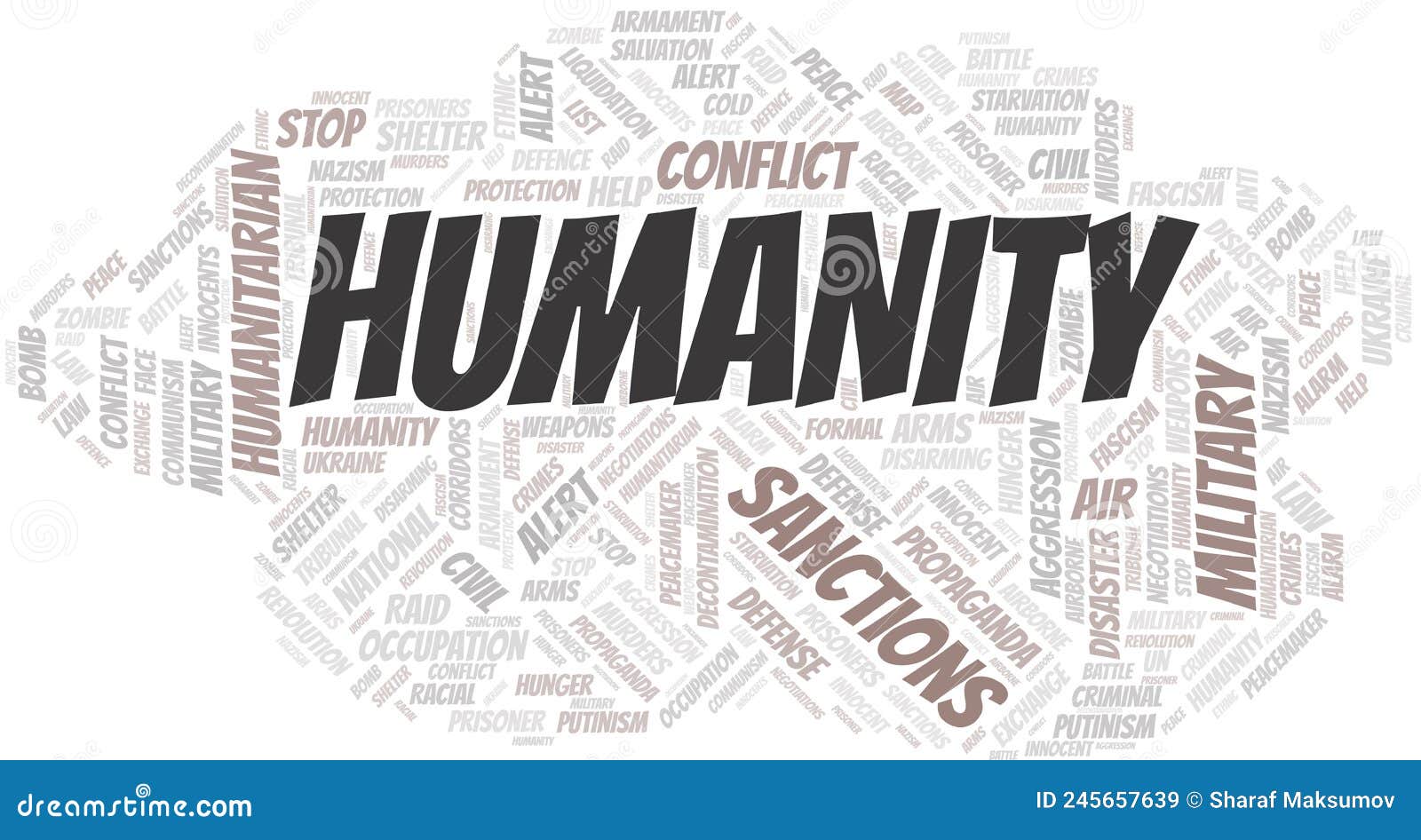 Humanity Word Cloud. Vector Made with the Text only. Stock Vector ...