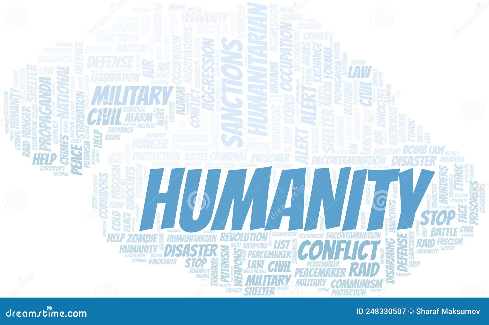Humanity Word Cloud. Vector Made with the Text only. Stock Vector ...