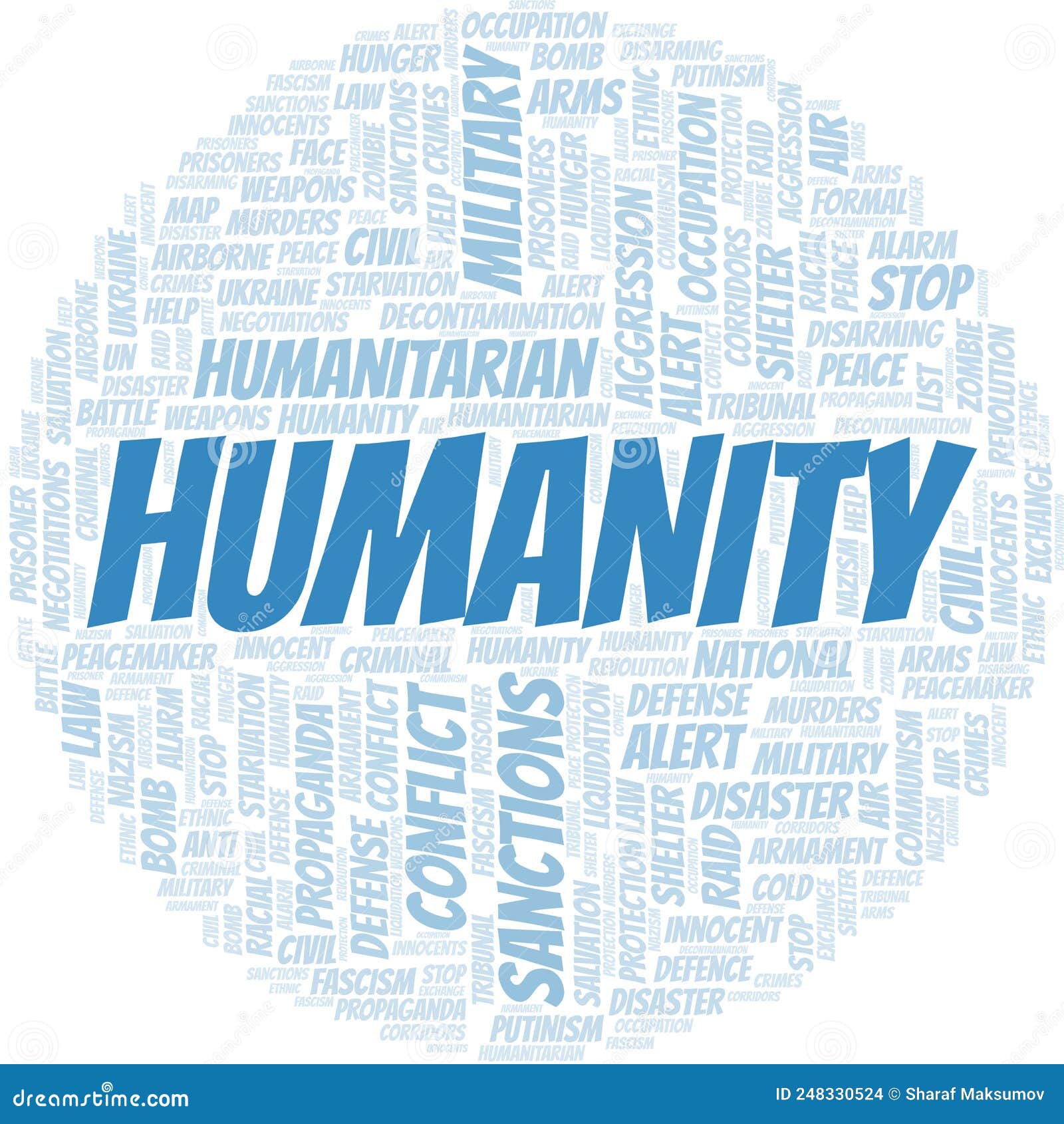 Humanity Word In One Continuous Line Art Style Vector Illustration ...