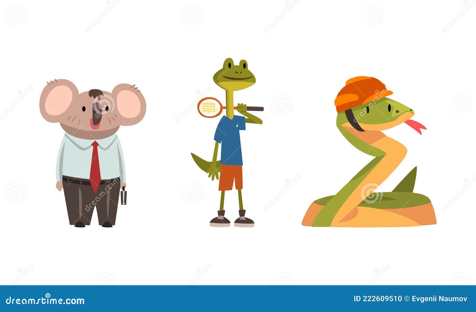 Humanized Animals Of Different Professions With Koala In Business Suit ...