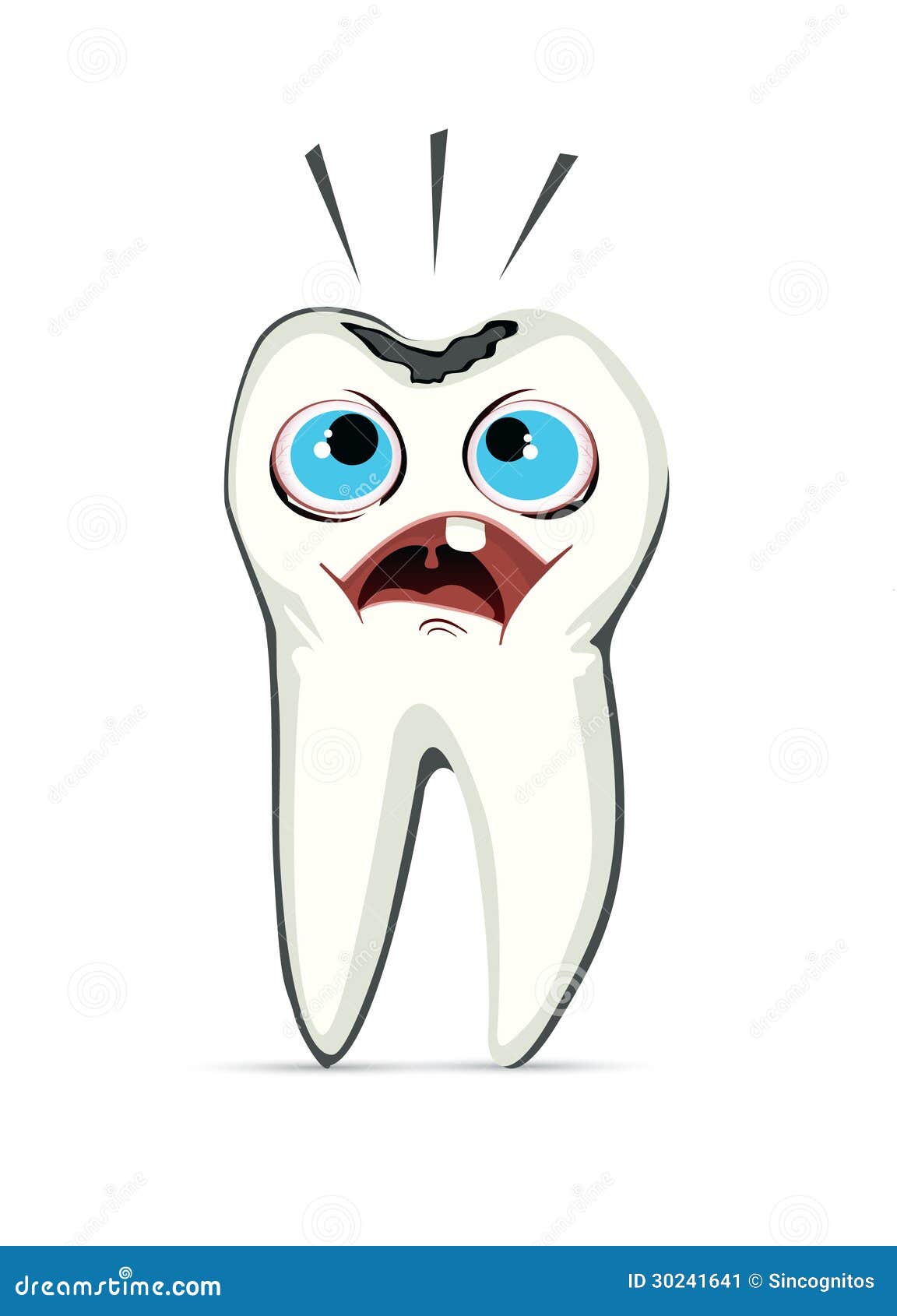 A tooth with cavity stock vector. Illustration of scared - 30241641