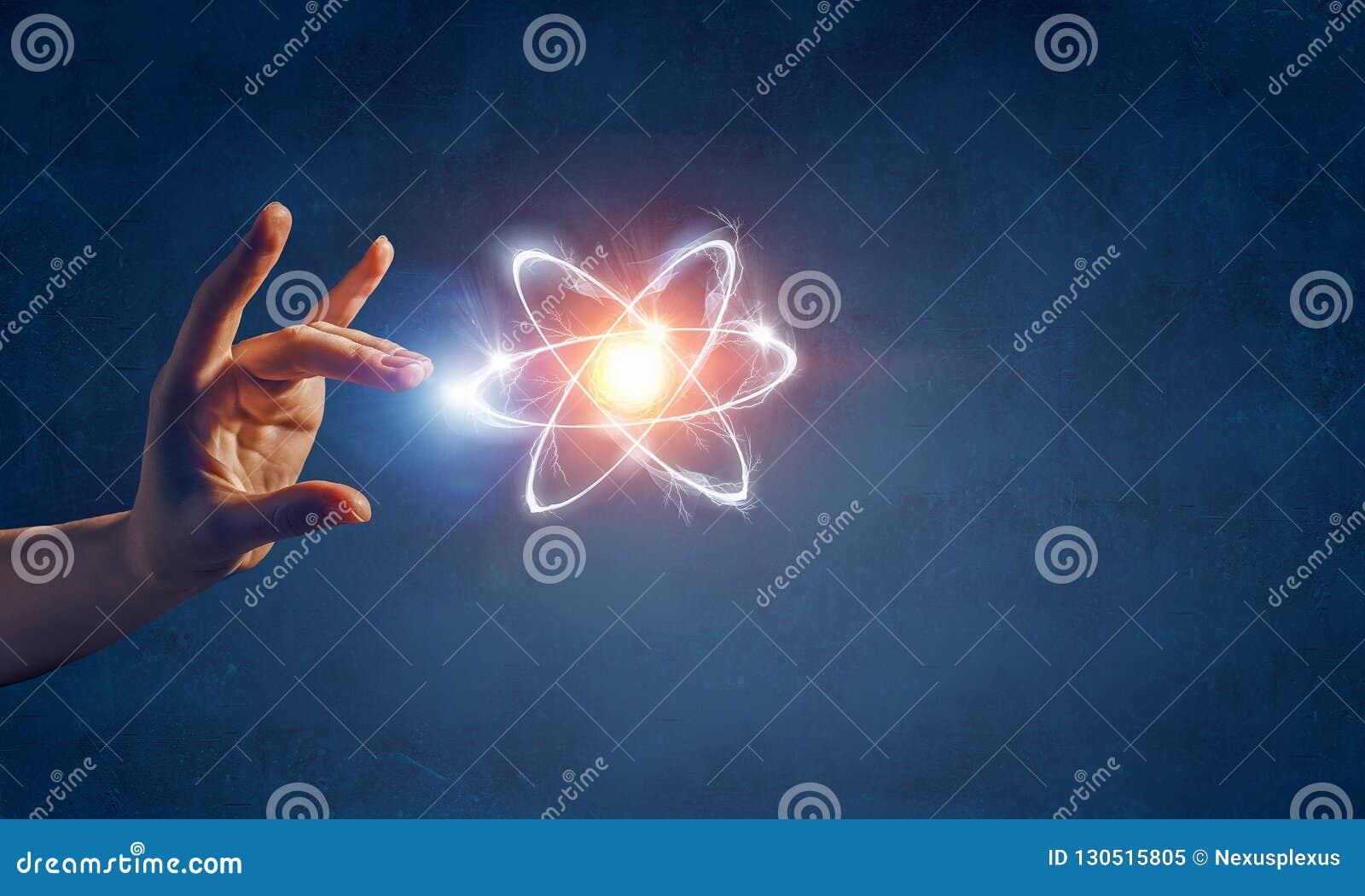 Humankind and science stock image. Image of atom, hand - 130515805