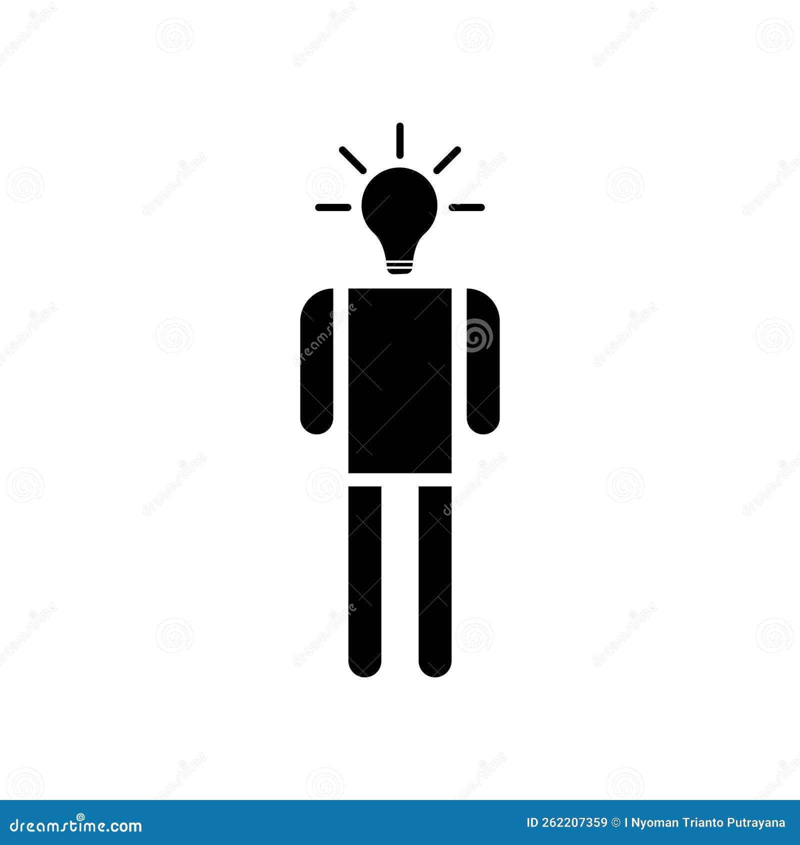 HumanLight. Design with Black and White Silhouette Stock Vector ...