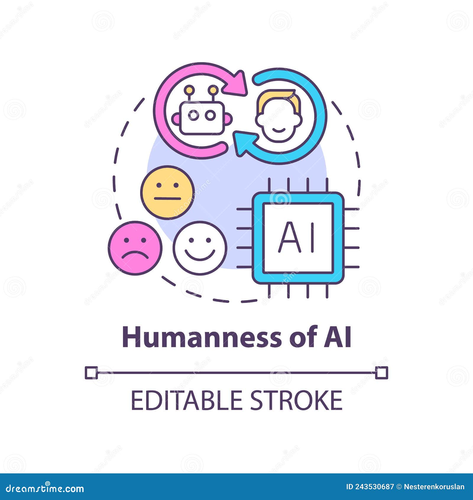 Humanness of AI Concept Icon Stock Vector - Illustration of stroke ...