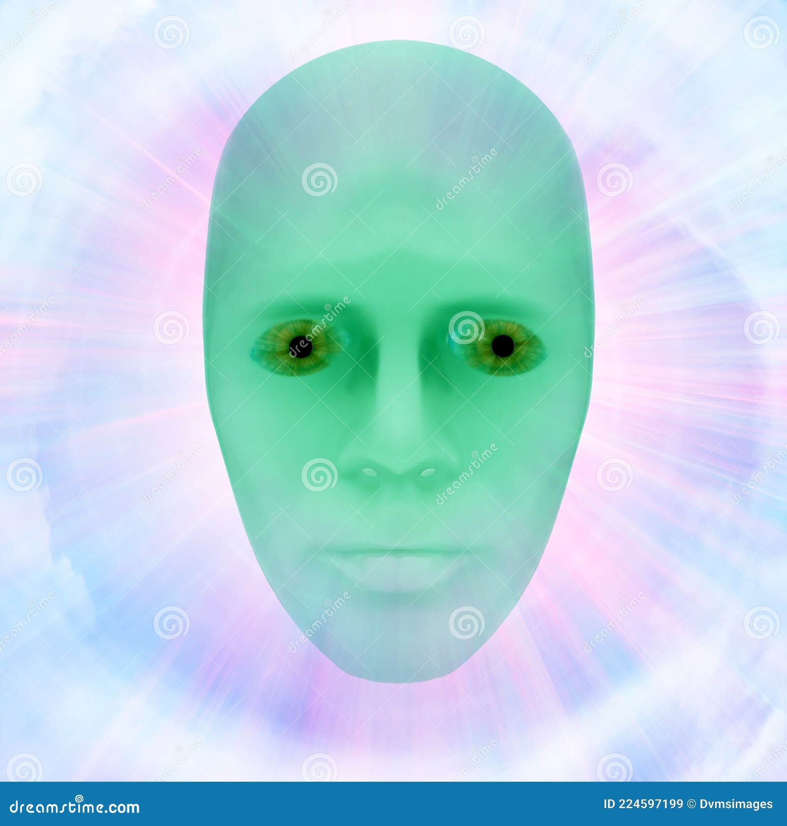 Humanoid Alien Face stock illustration. Illustration of beams - 224597199