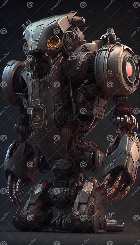 Humanoid Android Mechanical Robot.Bot. AI Generative Content Stock ...