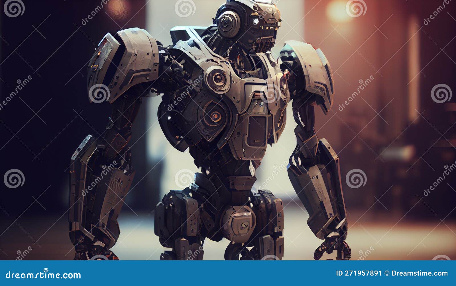 Humanoid Android Mechanical Robot. Cyberpunk. AI Generative Content ...