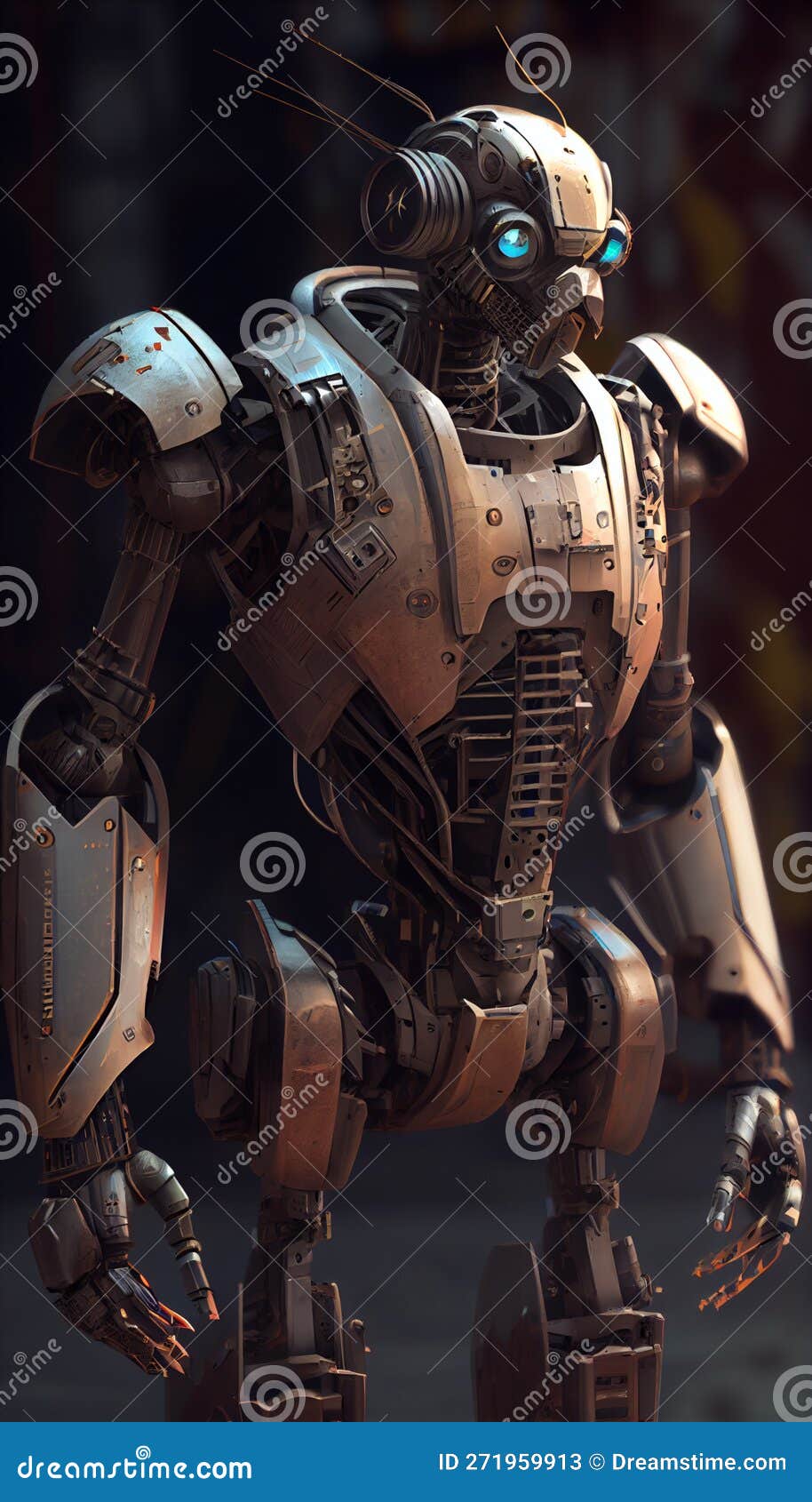 Humanoid Android Mechanical Robot. Bot. AI Generative Content Stock ...