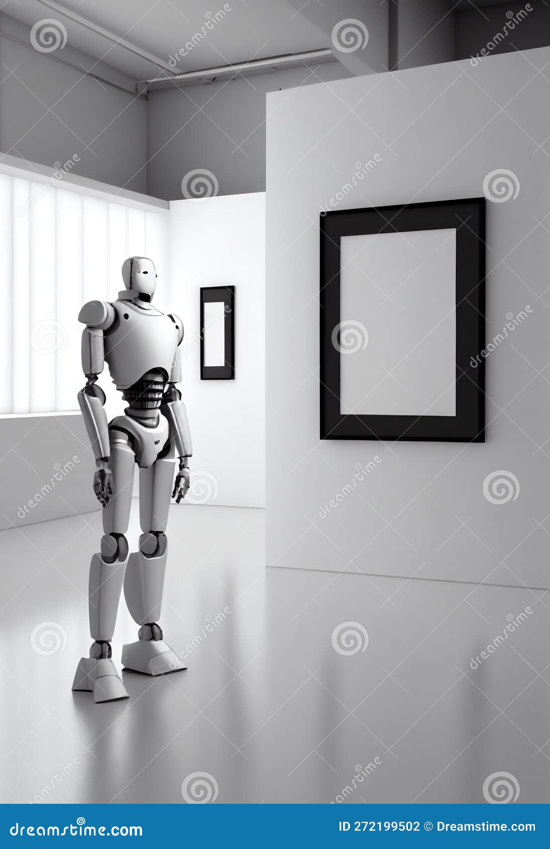 Humanoid Android Man Standing Cyberspace Binary Code Robot Artificial Intelligence Low Poly