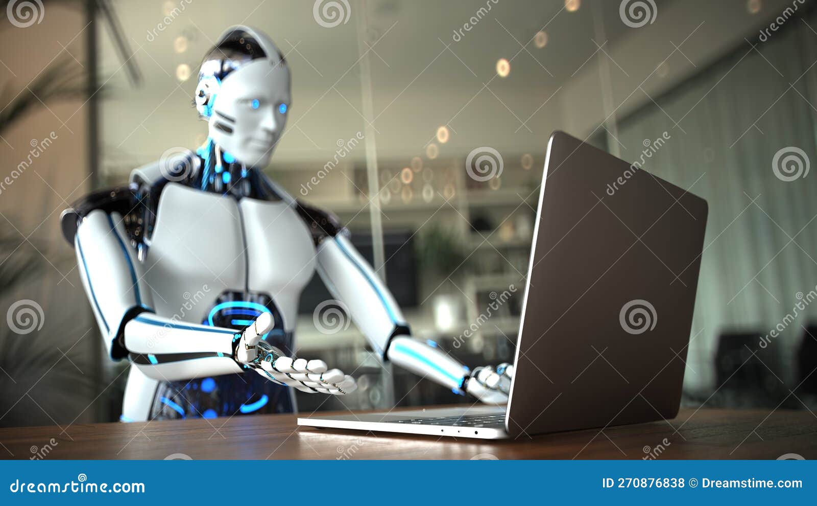 Humanoid Chat Robot stock illustration. Illustration of office - 270876838