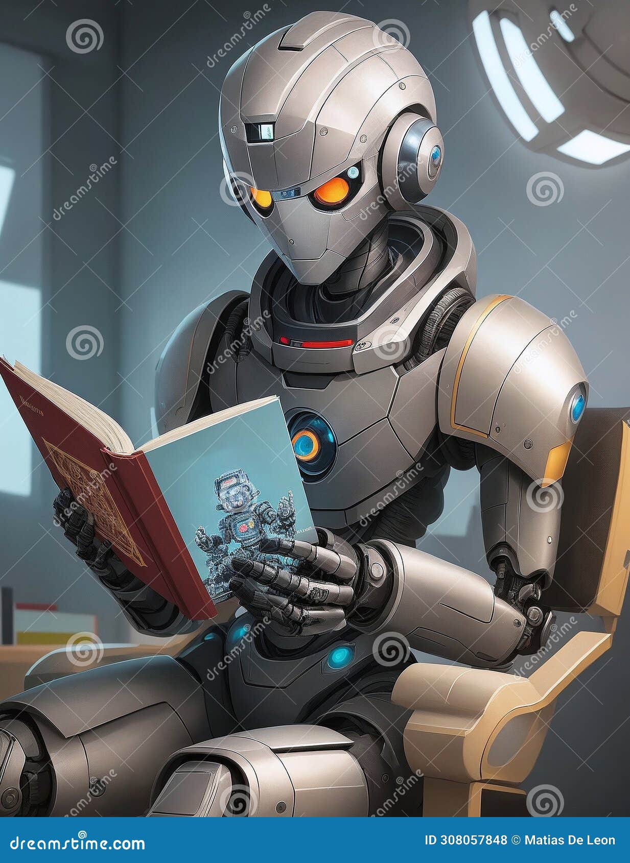 Humanoid cyborg Automation stock illustration. Illustration of learning ...