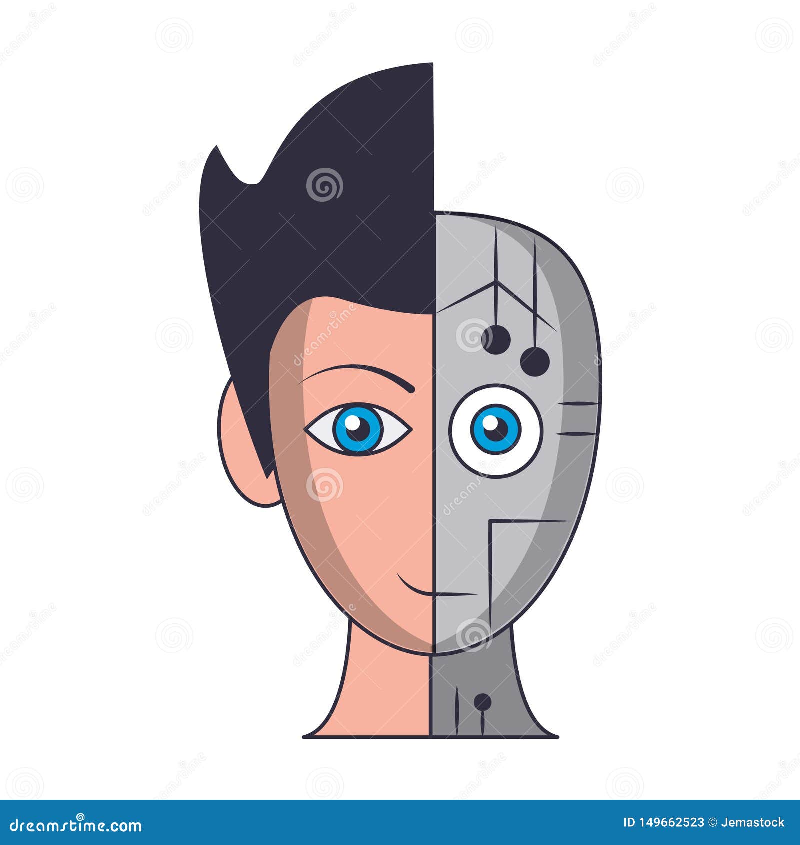 Humanoid Cyborg Avatar Cartoon Character Stock Vector - Illustration of ... Humanoid Cyborg Avatar Cartoon Character Stock Vector - Illustration of ...