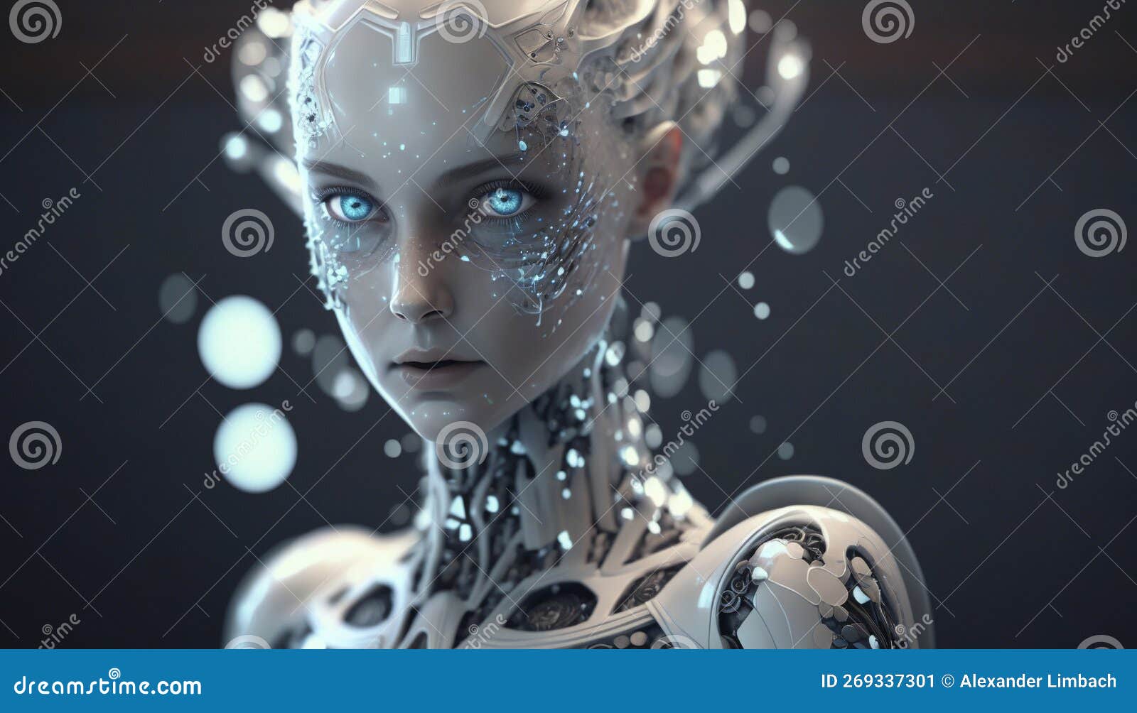 Humanoid Cyborg. Generative AI Stock Illustration - Illustration of ...