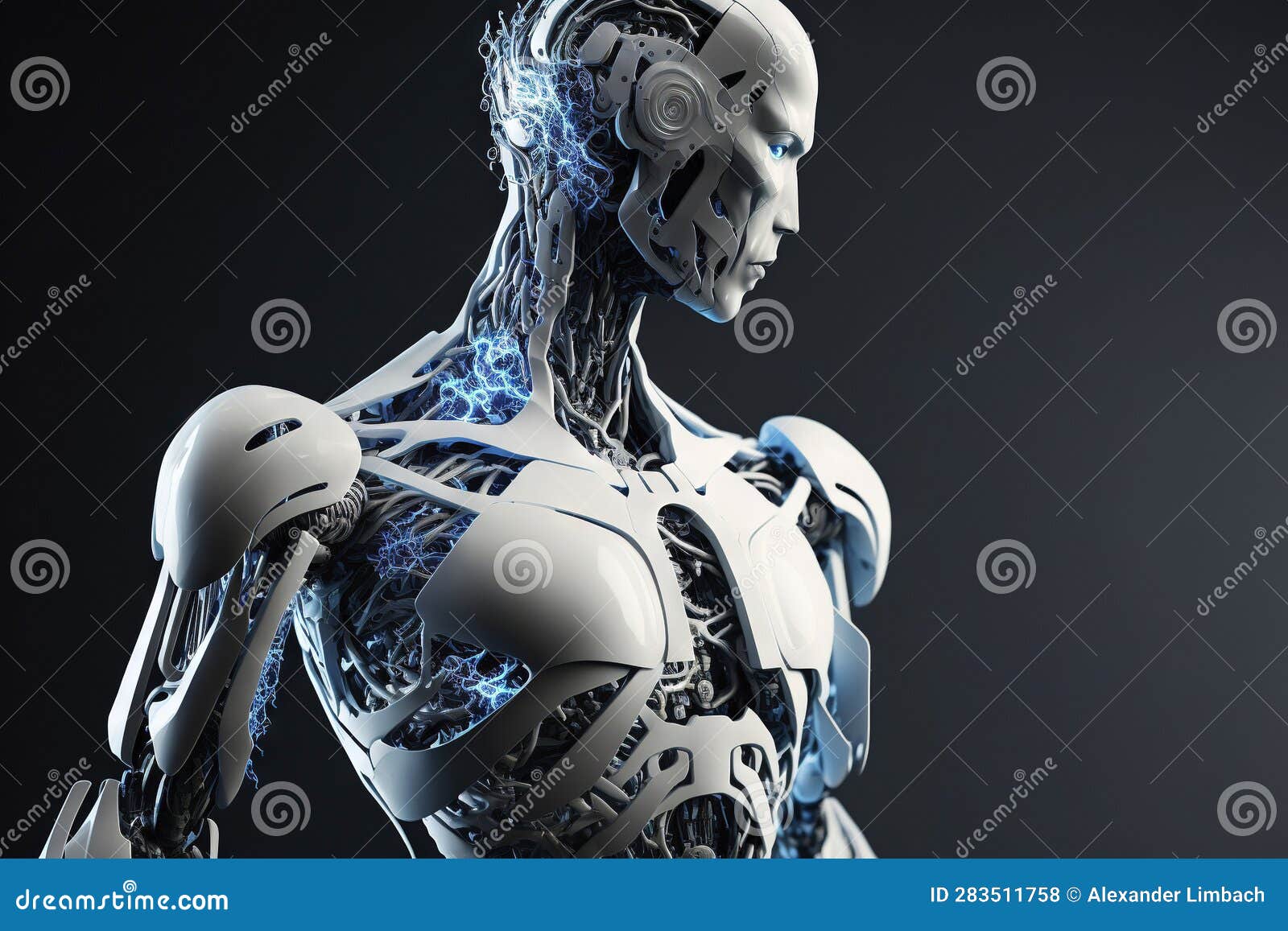Humanoid Cyborg. Generative AI Stock Illustration - Illustration of ...