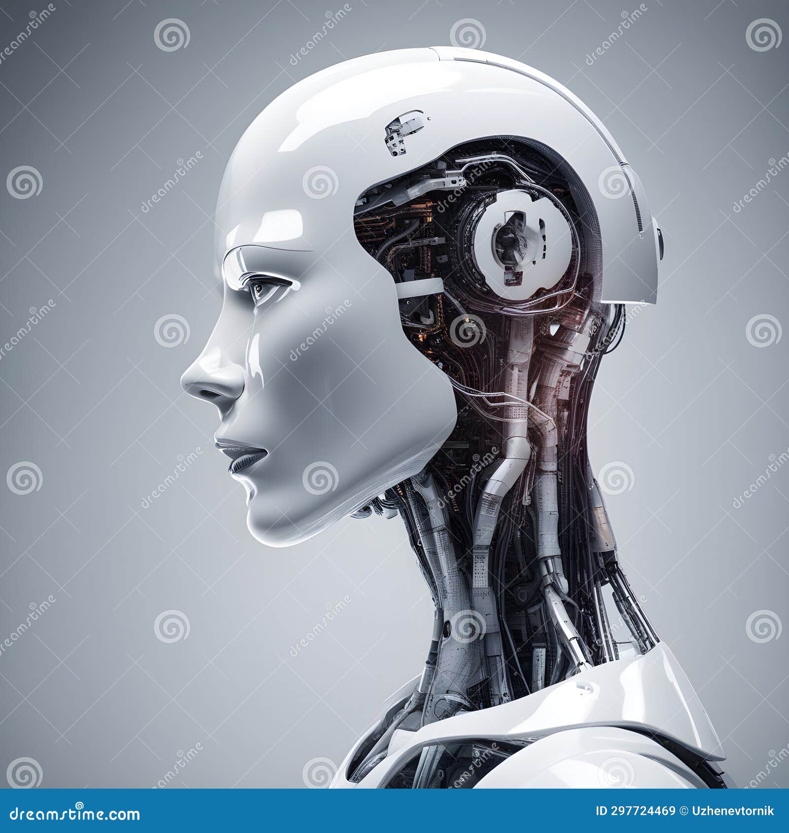 Humanoid Female Robot Cyborg. Artificial Intelligence Stock Image ...