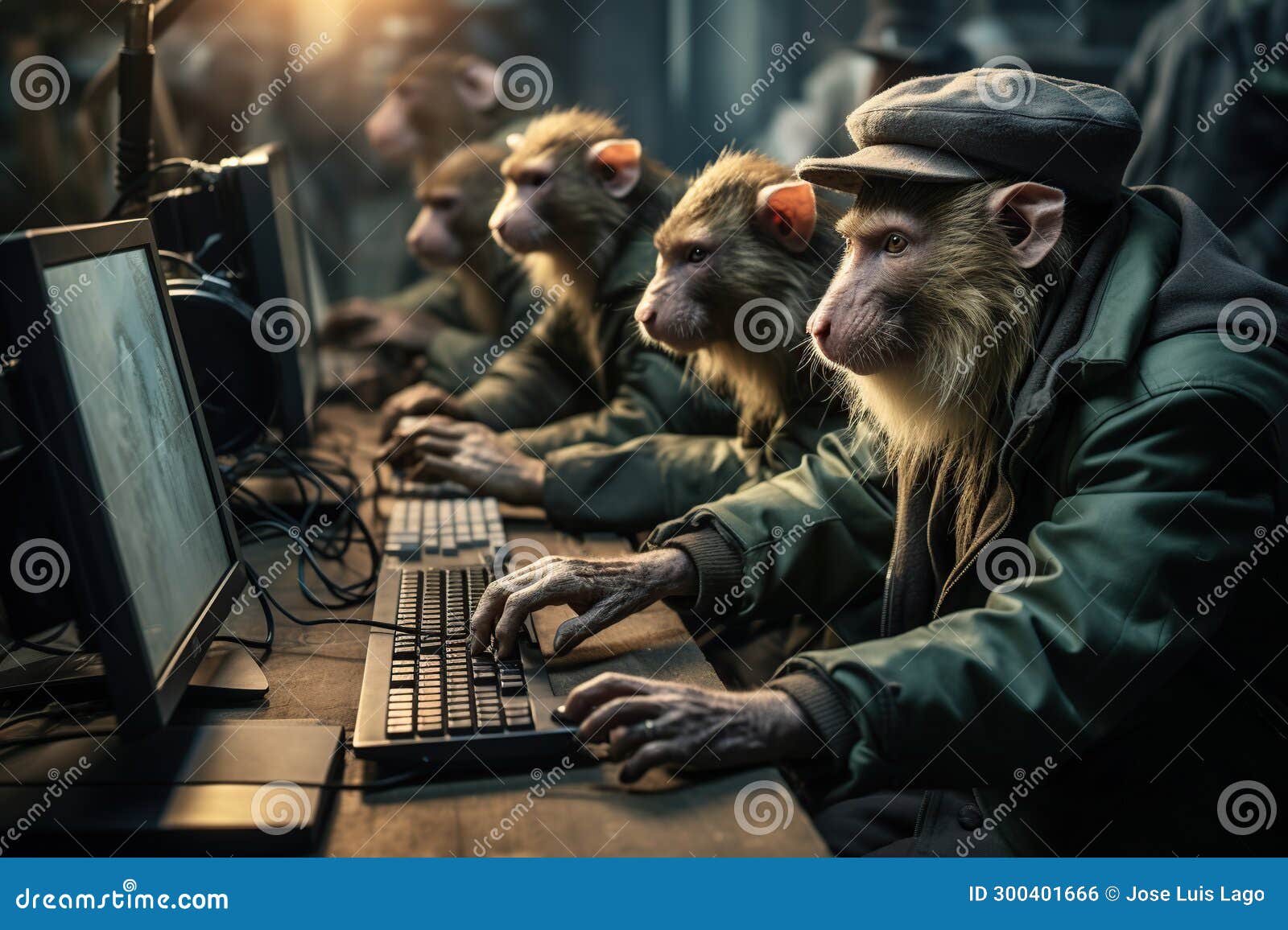Humanoid-looking Rats Working With Computers Stock Photography ...
