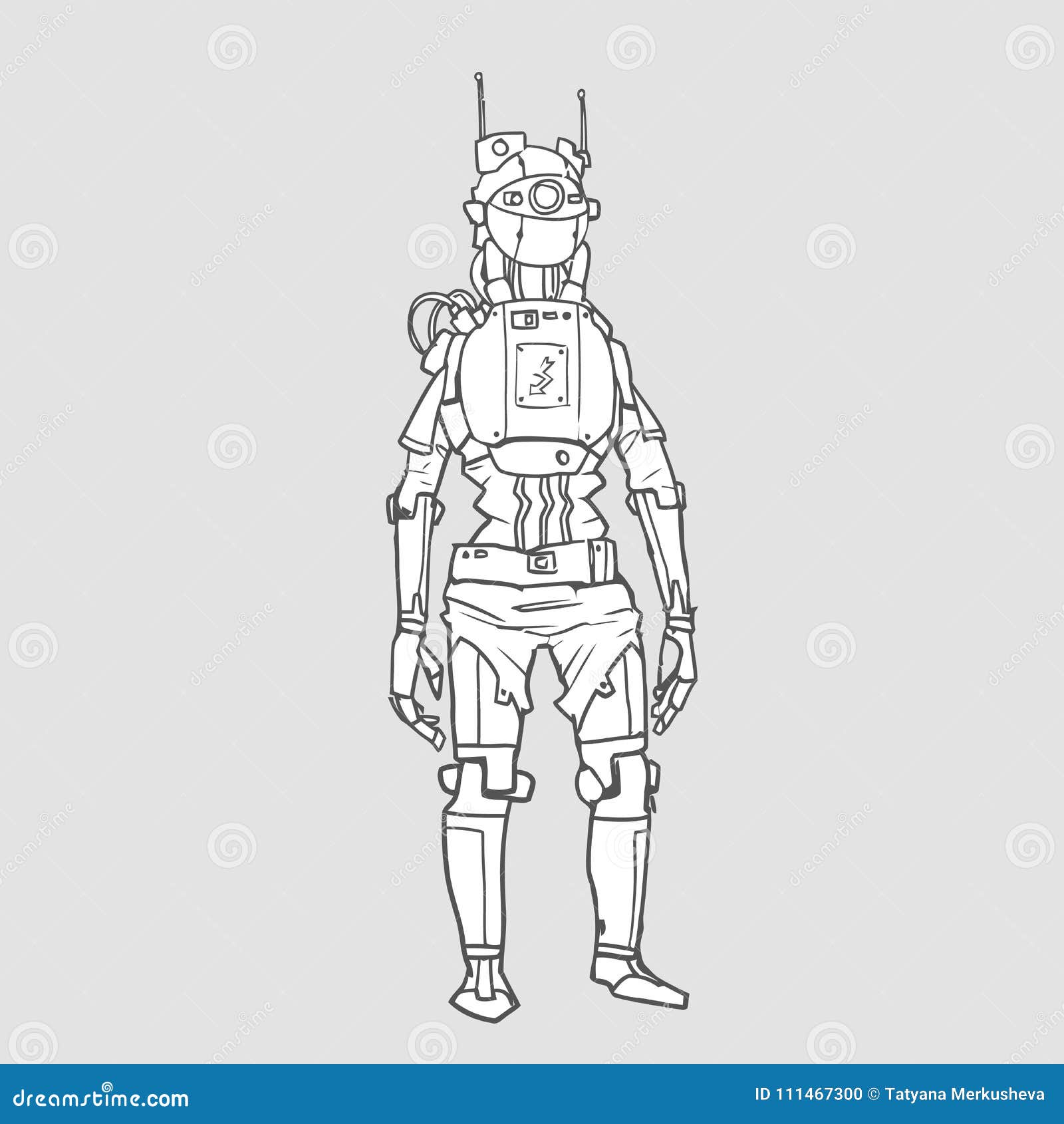 3D-illustration Of A Biped Droid Or Robot In A Science Fiction Starship ...