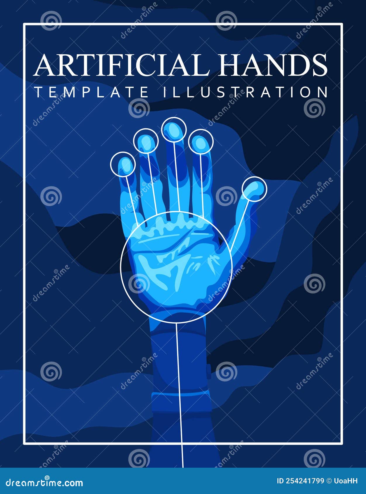 Humanoid Robot Android Hand in Futuristic Hi-tech Style. Modern ...