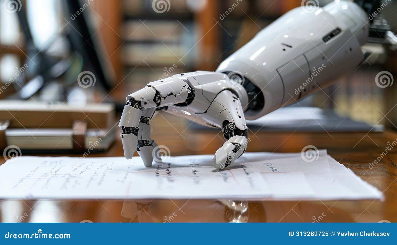 Humanoid Robot Arm is Writing with a Pen. Created with Generative AI ...
